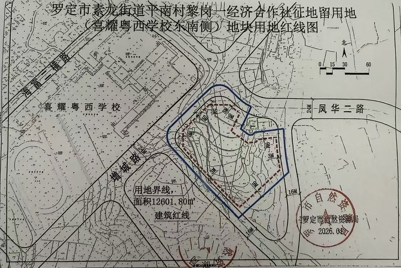 关于罗定市素龙街道平南村黎岗一经济合作社建设罗定市悦福广场项目拟核发建设用地规划许可证批前公示